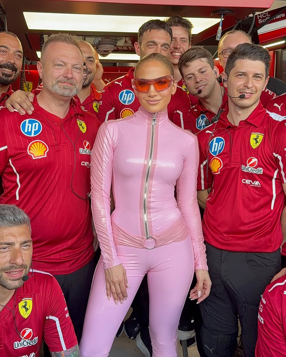 Jennifer Lopez Puts Her Curves On Display In Pink Leather Catsuit
