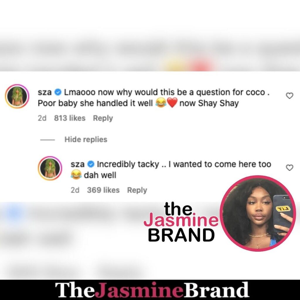 SZA Blasts Shannon Sharpe For Asking 'Tacky' Question About BBL